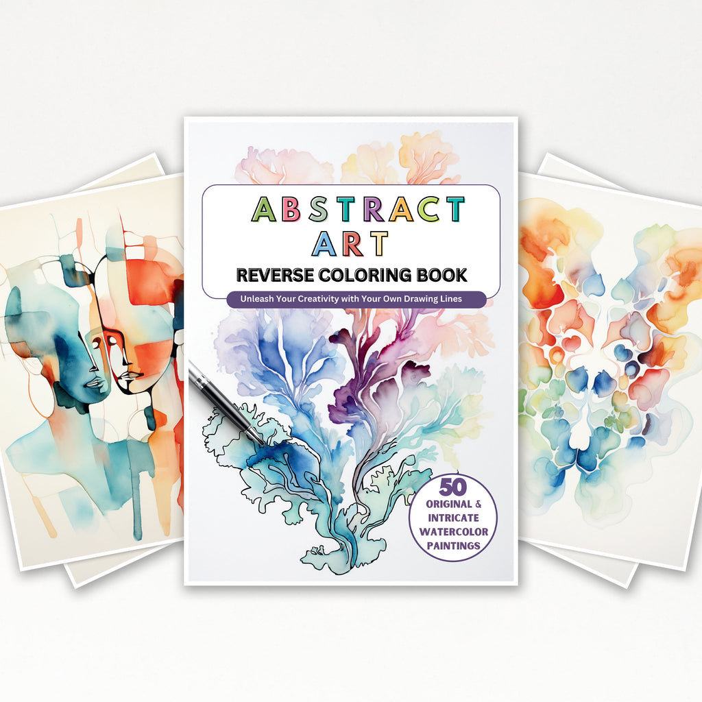 50 Abstract Art Printable Reverse Coloring Pages For Kids And Adults ...