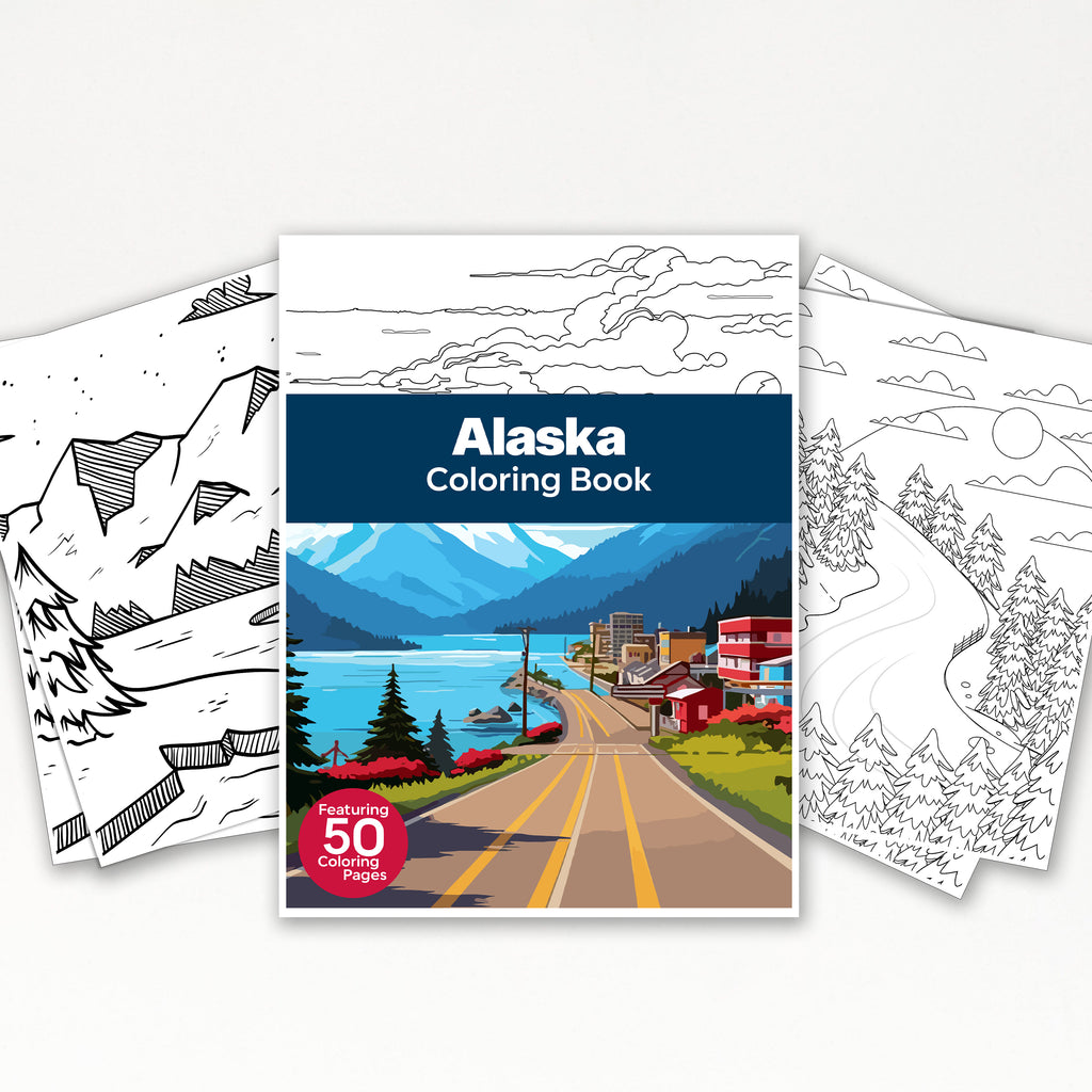50 Majestic Alaska Printable Coloring Pages For Kids & Adults (INSTANT ...