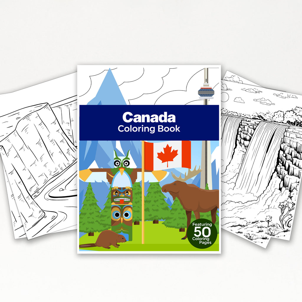 50 Amazing Canada Printable Coloring Book For Kids & Adults (INSTANT D ...