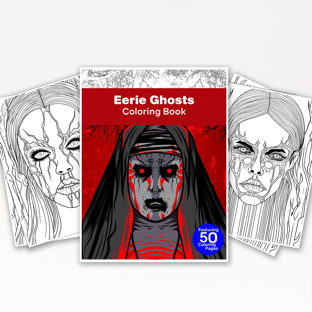 50 Eerie Ghost Printable Coloring Pages For Kids & Adults (INSTANT DOW ...