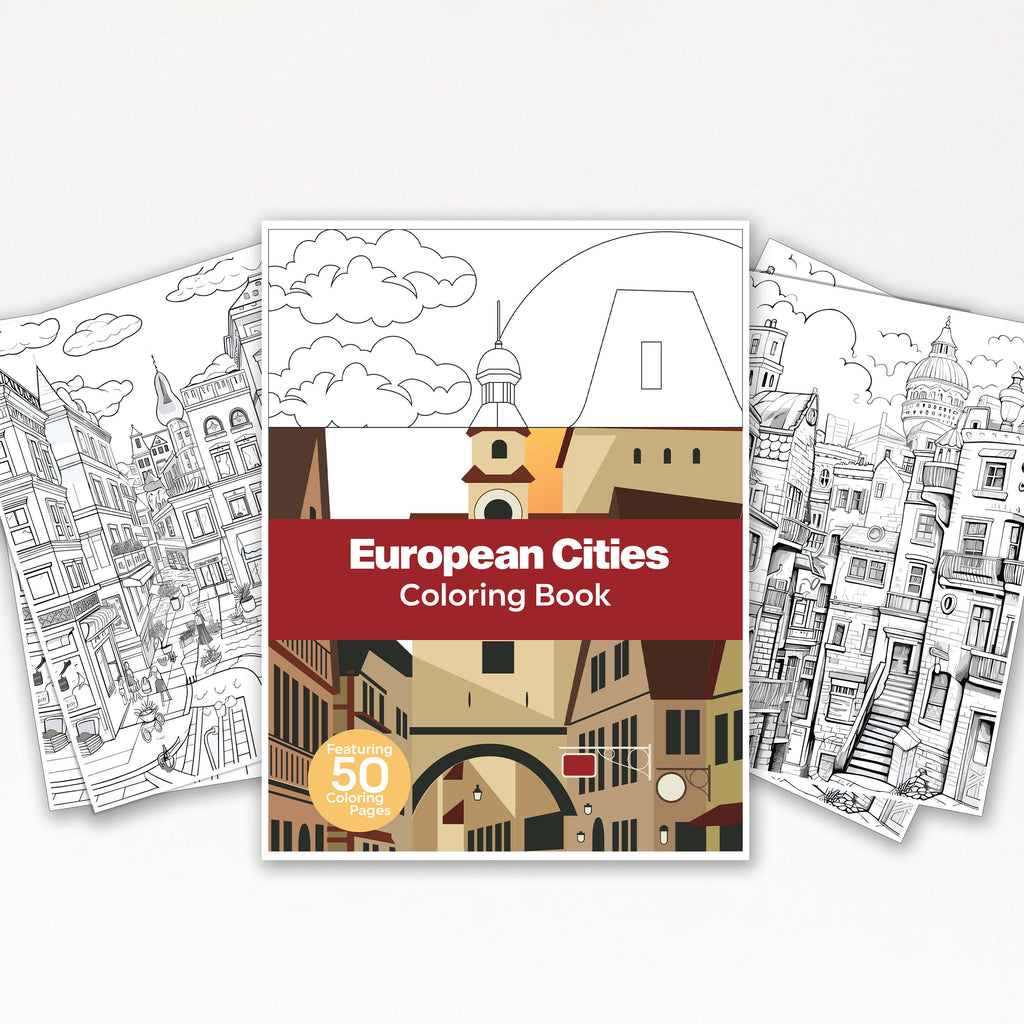 50 Stunning European City Printable Coloring Pages For Kids & Adults ...
