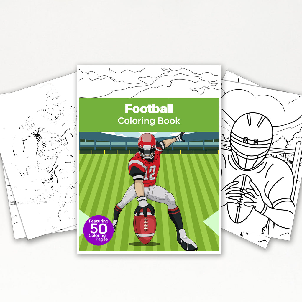 50 Football Printable Coloring Pages For Kids & Adults (INSTANT DOWNLO ...