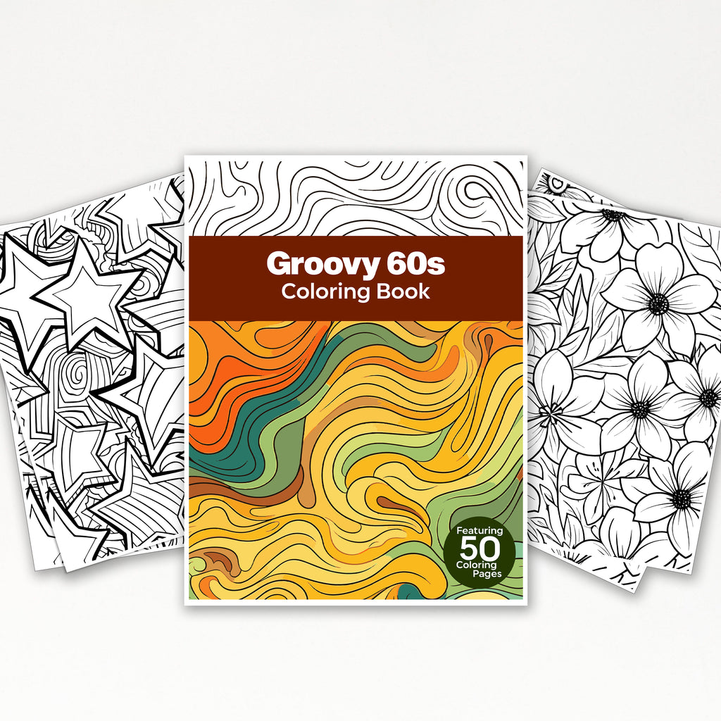 50 Groovy 60s Printable Coloring Pages For Kids & Adults (INSTANT DOWN ...