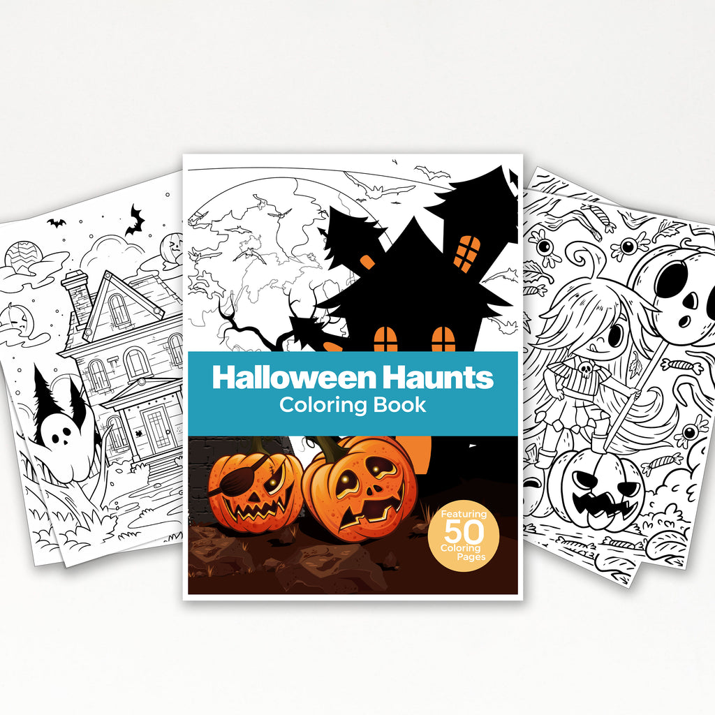 50 Halloween Haunt Printable Coloring Pages For Kids & Adults (INSTANT ...