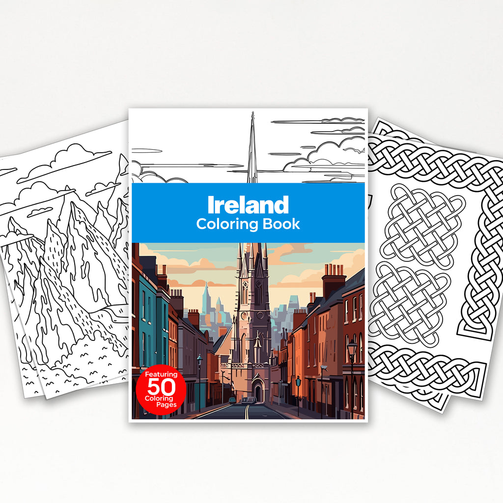 50 Amazing Ireland Printable Coloring Pages For Adults & Kids (INSTANT ...