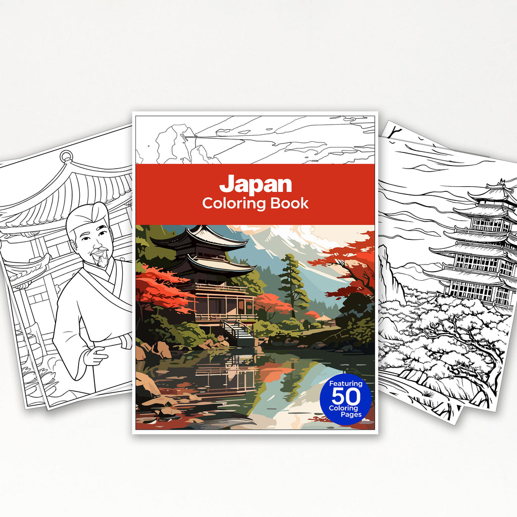 50 Beautiful Japan Printable Coloring Pages For Kids & Adults (INSTANT ...