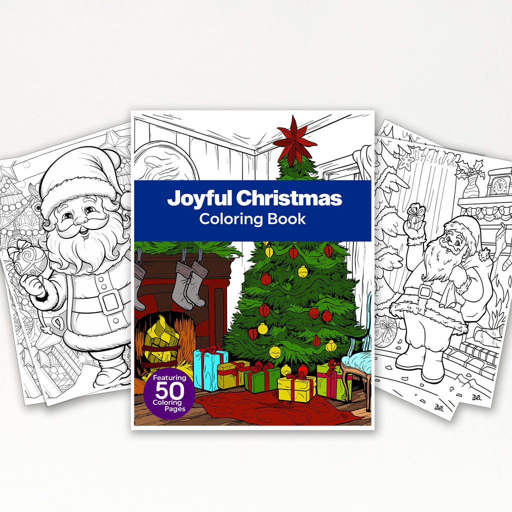 Joyful Christmas Printable Coloring Pages For Kids & Adults (INSTANT D ...