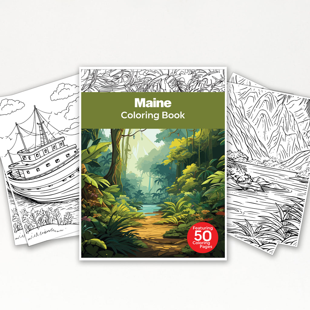 50 Vibrant Maine Printable Coloring Pages For Kids & Adults (INSTANT D ...