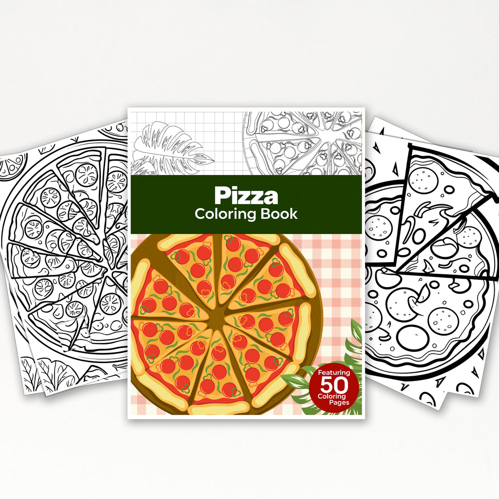 50 Fun Pizza Printable Coloring Pages For Kids & Adults (INSTANT DOWNL ...