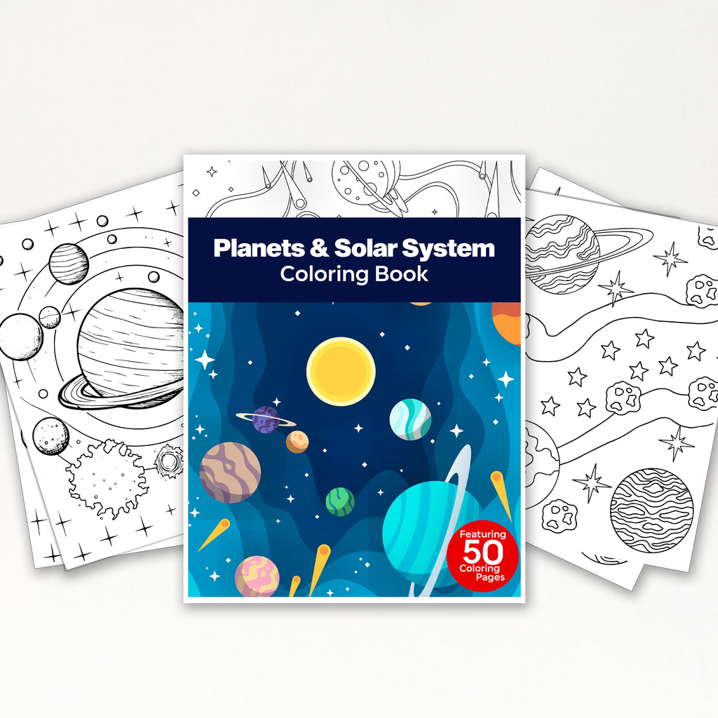50 Galactic Planets Printable Coloring Pages For Kids & Adults (INSTAN ...