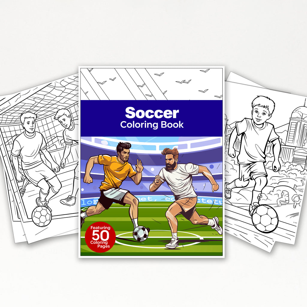 50 Ultimate Soccer Printable Coloring Pages For Kids & Adults (INSTANT ...