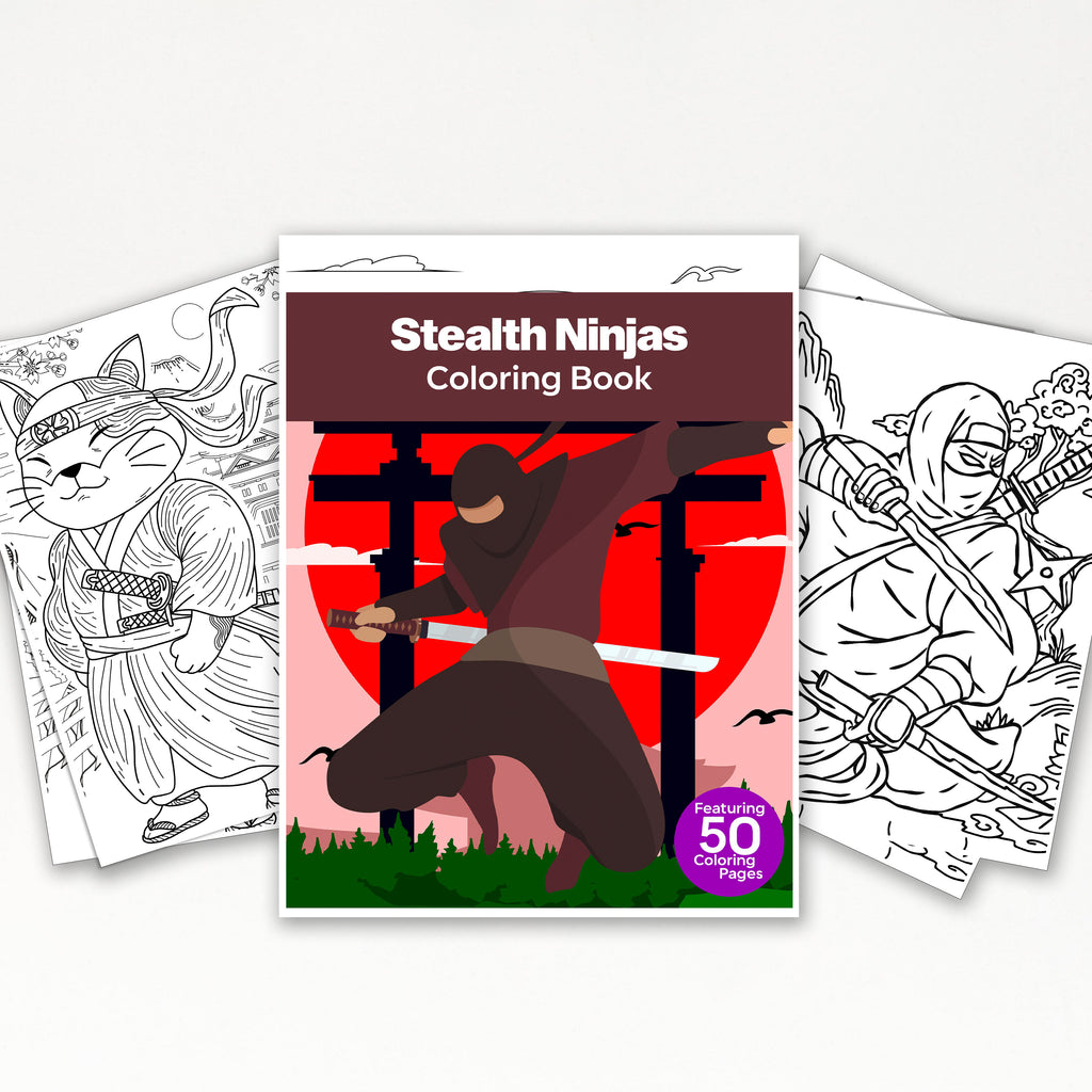 50 Thrilling Ninjas Printable Coloring Pages For Kids & Adults (INSTAN ...