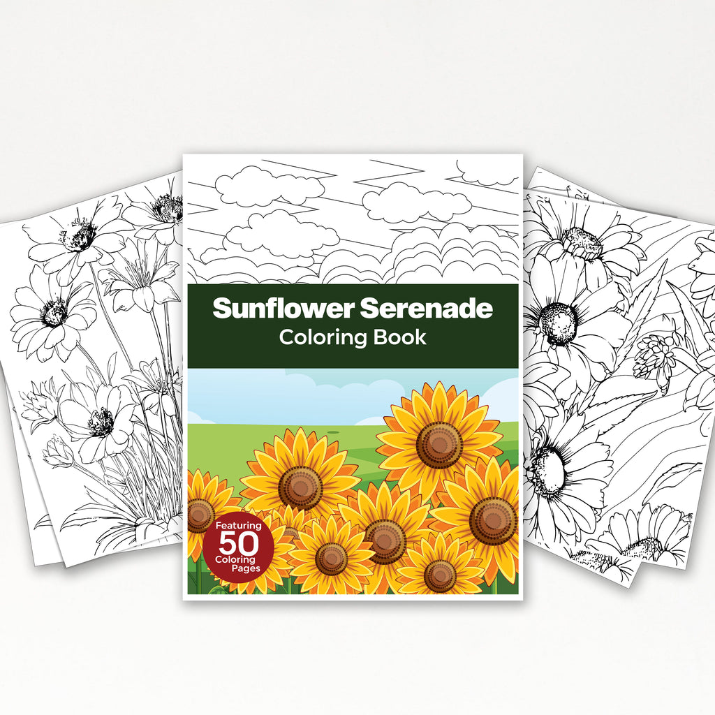 50 Sunflower Serenade Printable Coloring Pages For Kids & Adults (INST ...