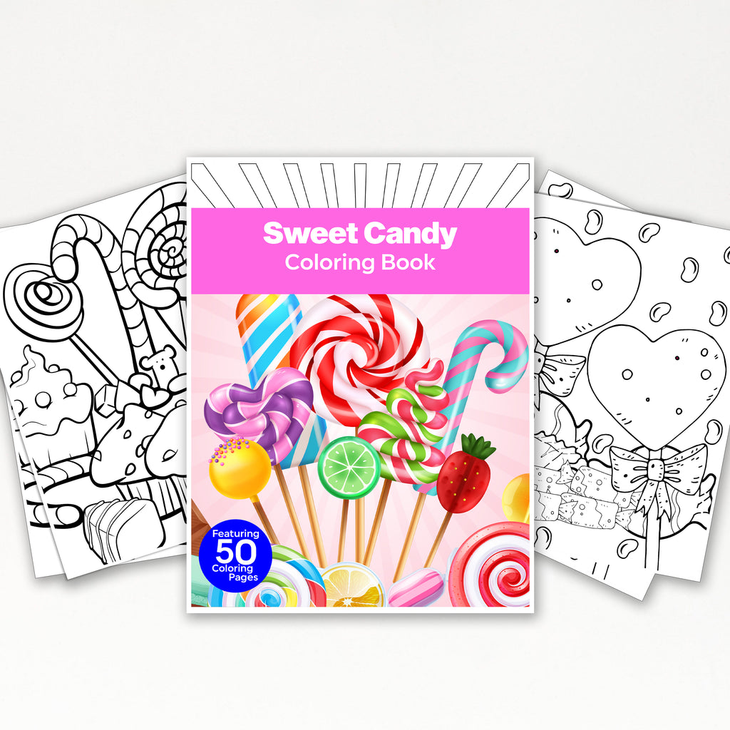 50 Sweet Candy Printable Coloring Pages For Kids & Adults (INSTANT DOW ...