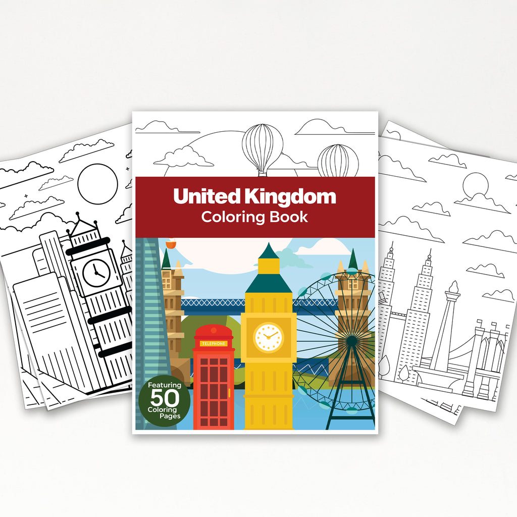 50 Amazing UK Printable Coloring Pages For Kids & Adults (INSTANT DOWN ...