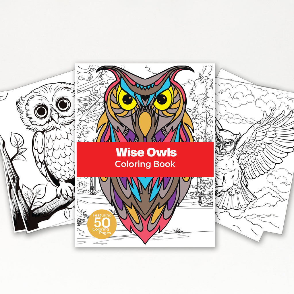 50 Wise Owl Printable Coloring Pages For Kids & Adults (INSTANT DOWNLO ...