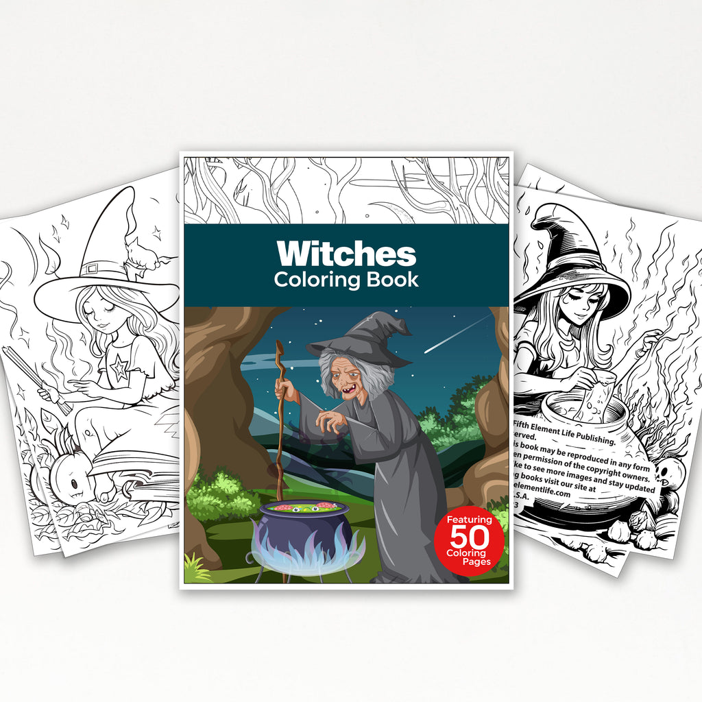 50 Mystical Witches Printable Coloring Pages For Kids & Adults (INSTAN ...