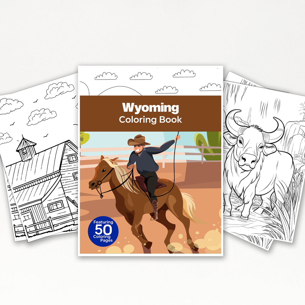 50 Amazing Wyoming Printable Coloring Pages For Kids & Adults (INSTANT ...
