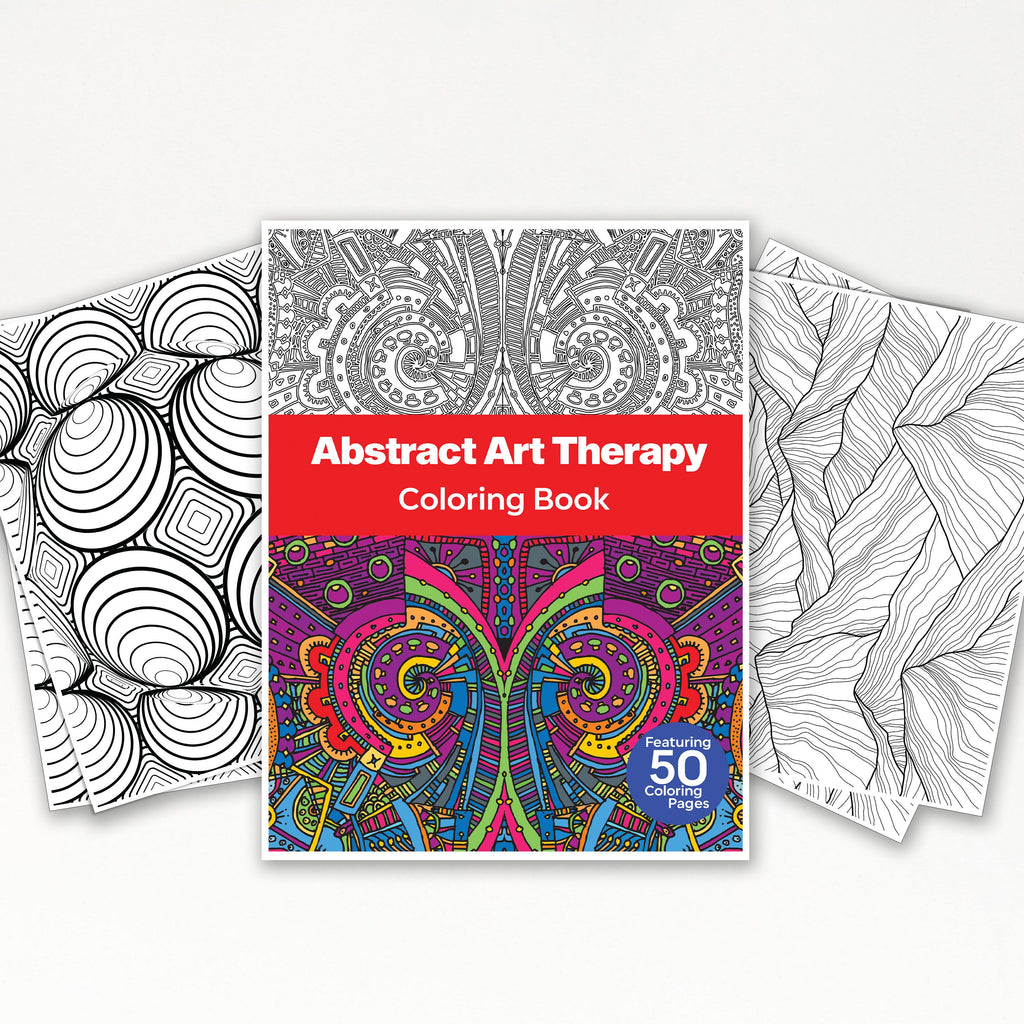 50 Abstract Art Therapy Printable Coloring Pages For Kids & Adults (IN ...