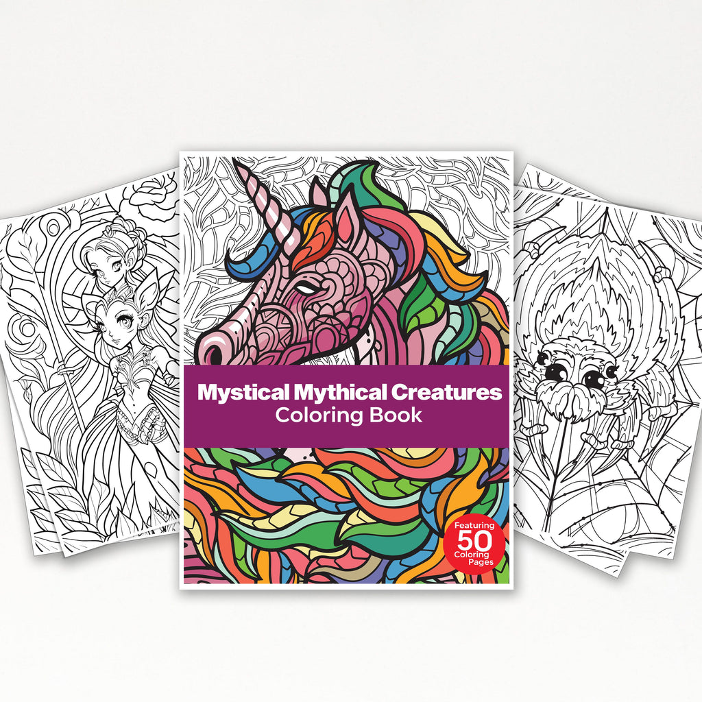 50 Mystical Mythical Creature Printable Coloring Books For Kids & Adul ...
