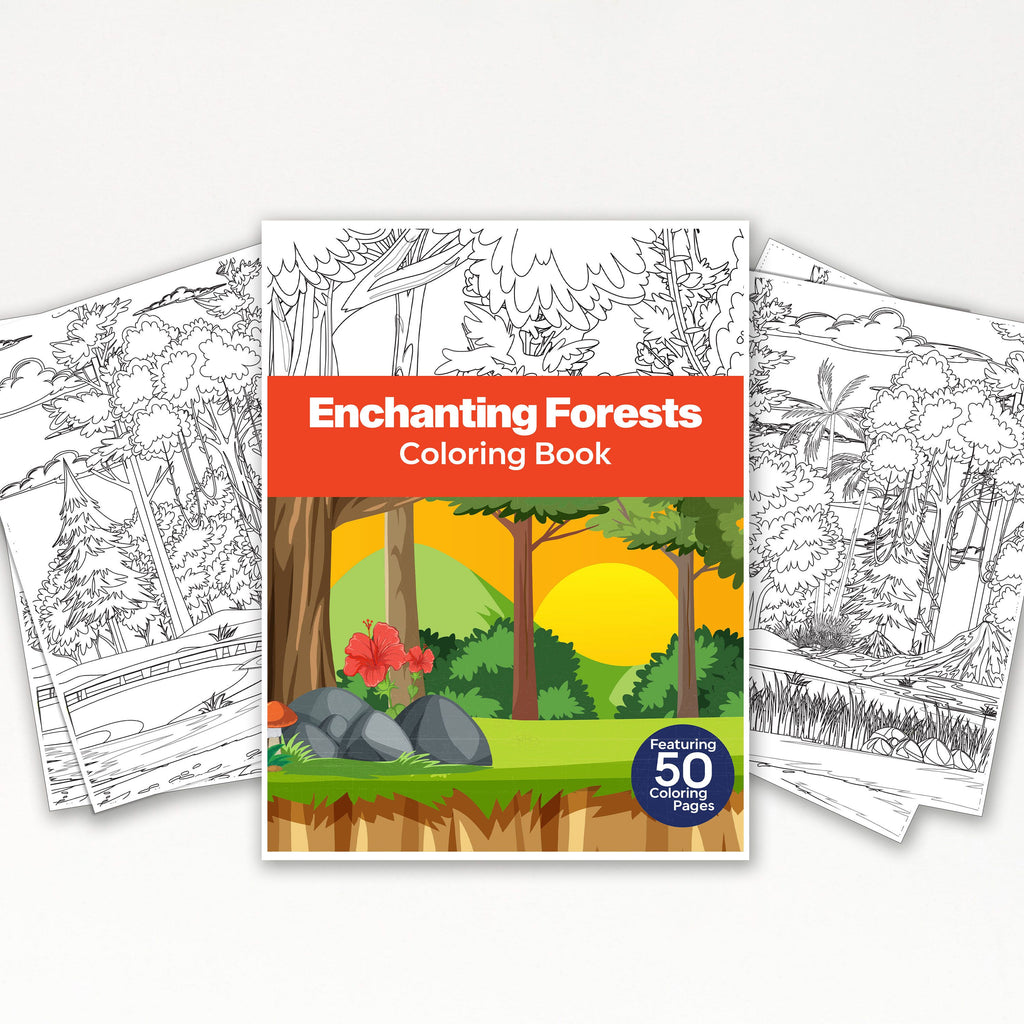 50 Enchanted Forest Printable Coloring Pages For Kids & Adults (INSTAN ...