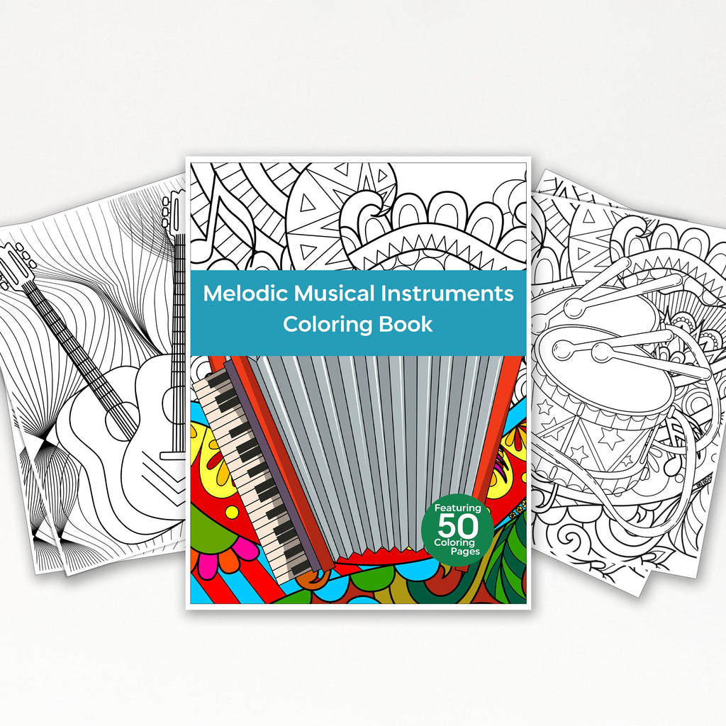 50 Melodic Musical Instrument Printable Coloring Pages For Kids & Adul ...