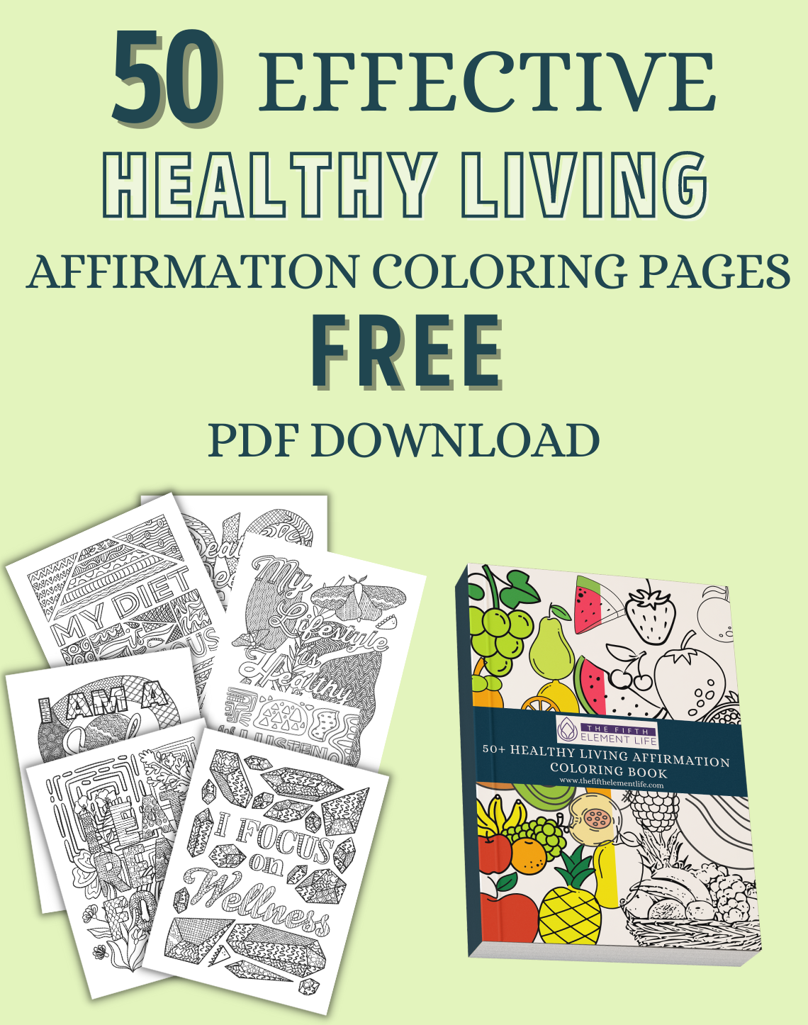 Effective Healthy Living Affirmation Coloring Book Bundle To Feel Like ...