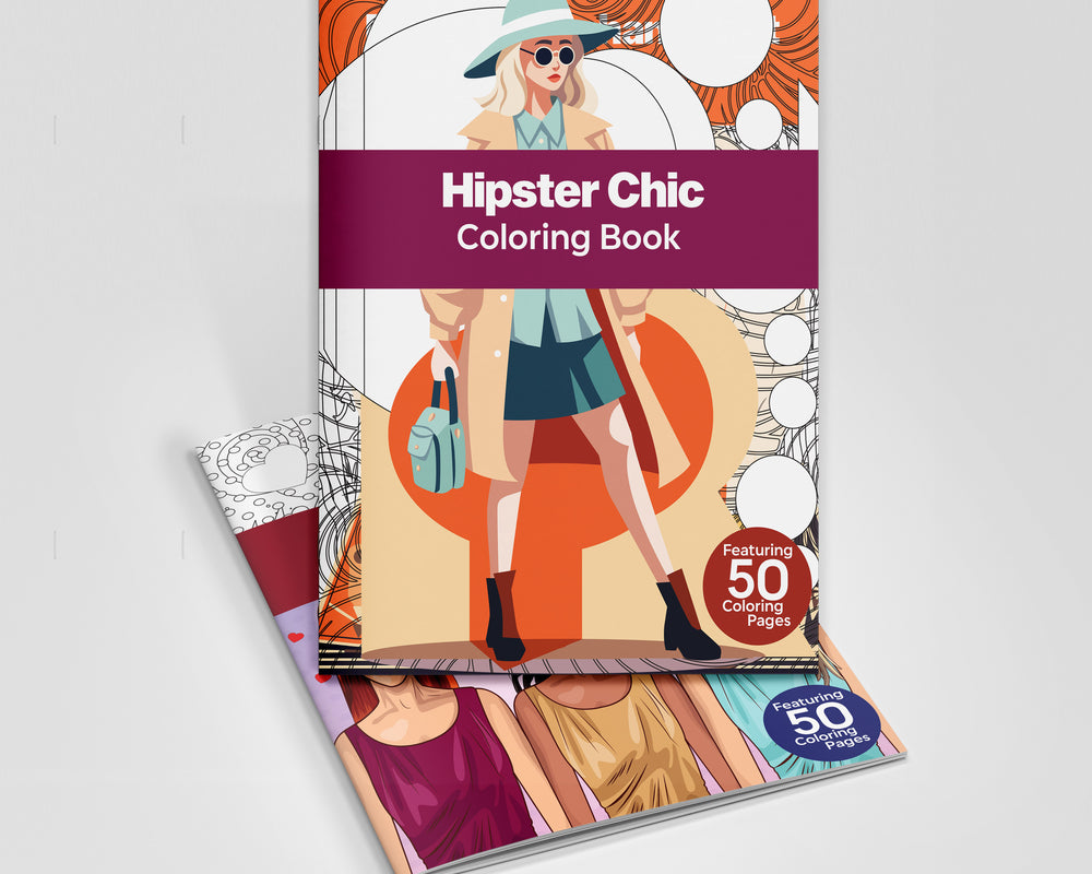 50 Hipster Chic Printable Coloring Pages For Kids & Adults (INSTANT DO ...
