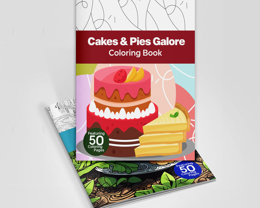 50 Decadent Cake Printable Coloring Pages For Kids & Adults (INSTANT D ...