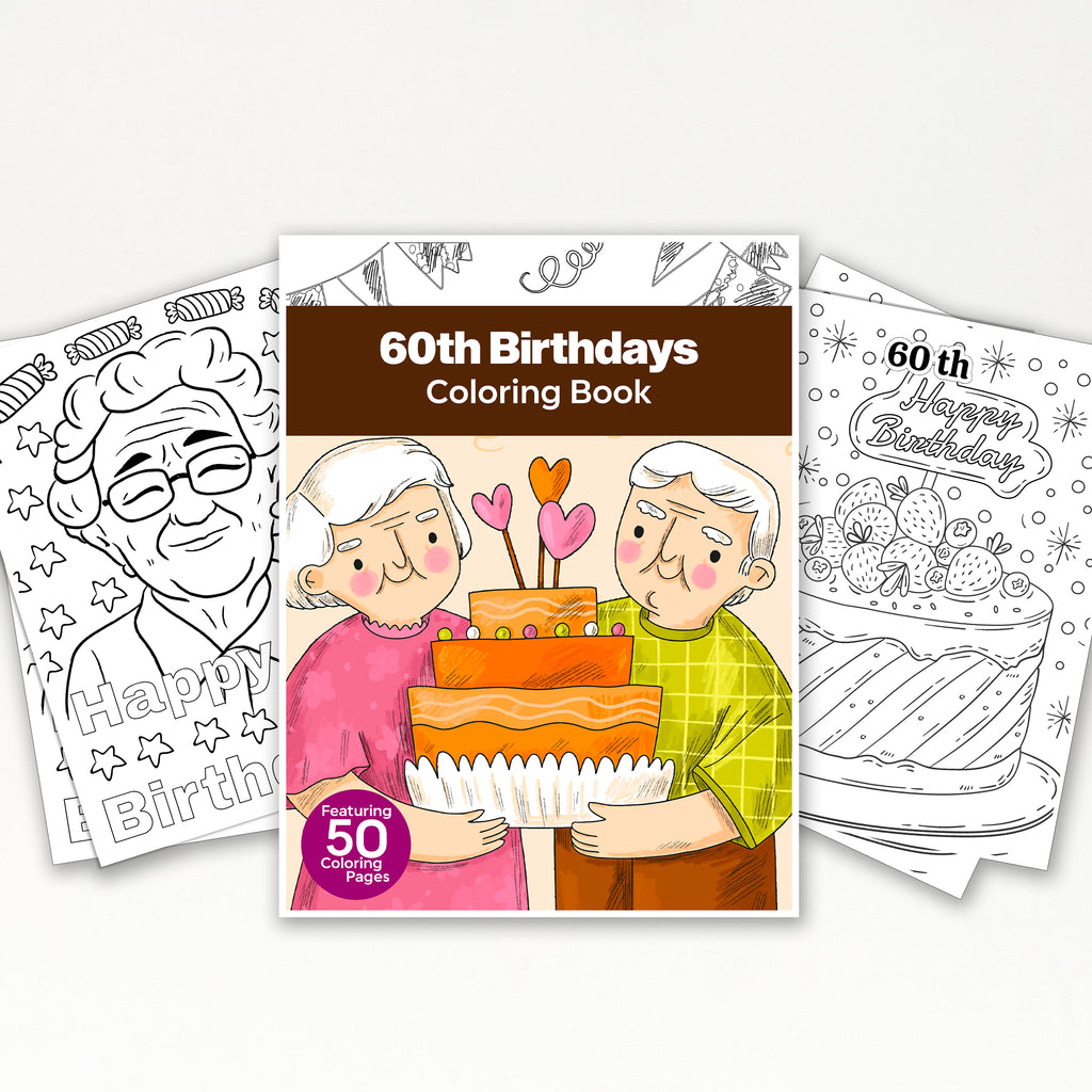 50 Diamond 60th Birthday Printable Coloring Pages For Kids & Adults (I ...