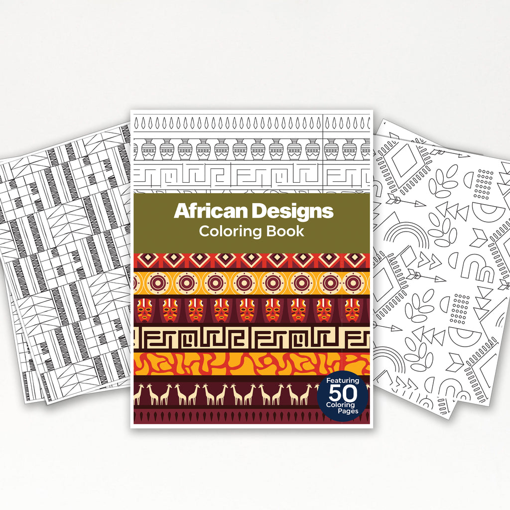 50 African Design Printable Coloring Pages For Kids & Adults (INSTANT ...