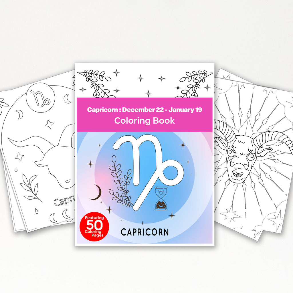 50 Amazing Capricorn Printable Coloring Pages for Kids & Adults (INSTA ...
