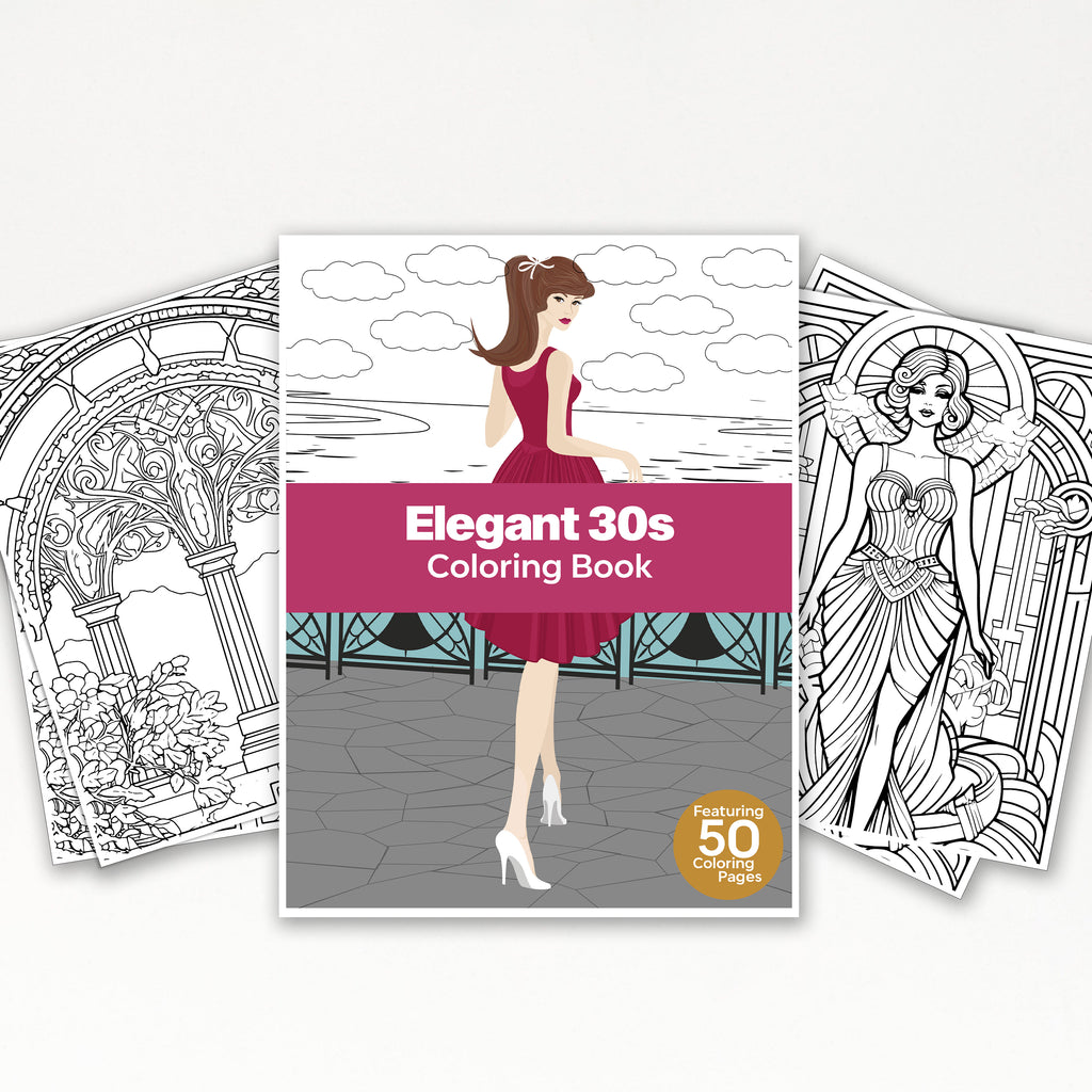 50 Elegant 30s Printable Coloring Pages For Kids & Adults (INSTANT DOW ...