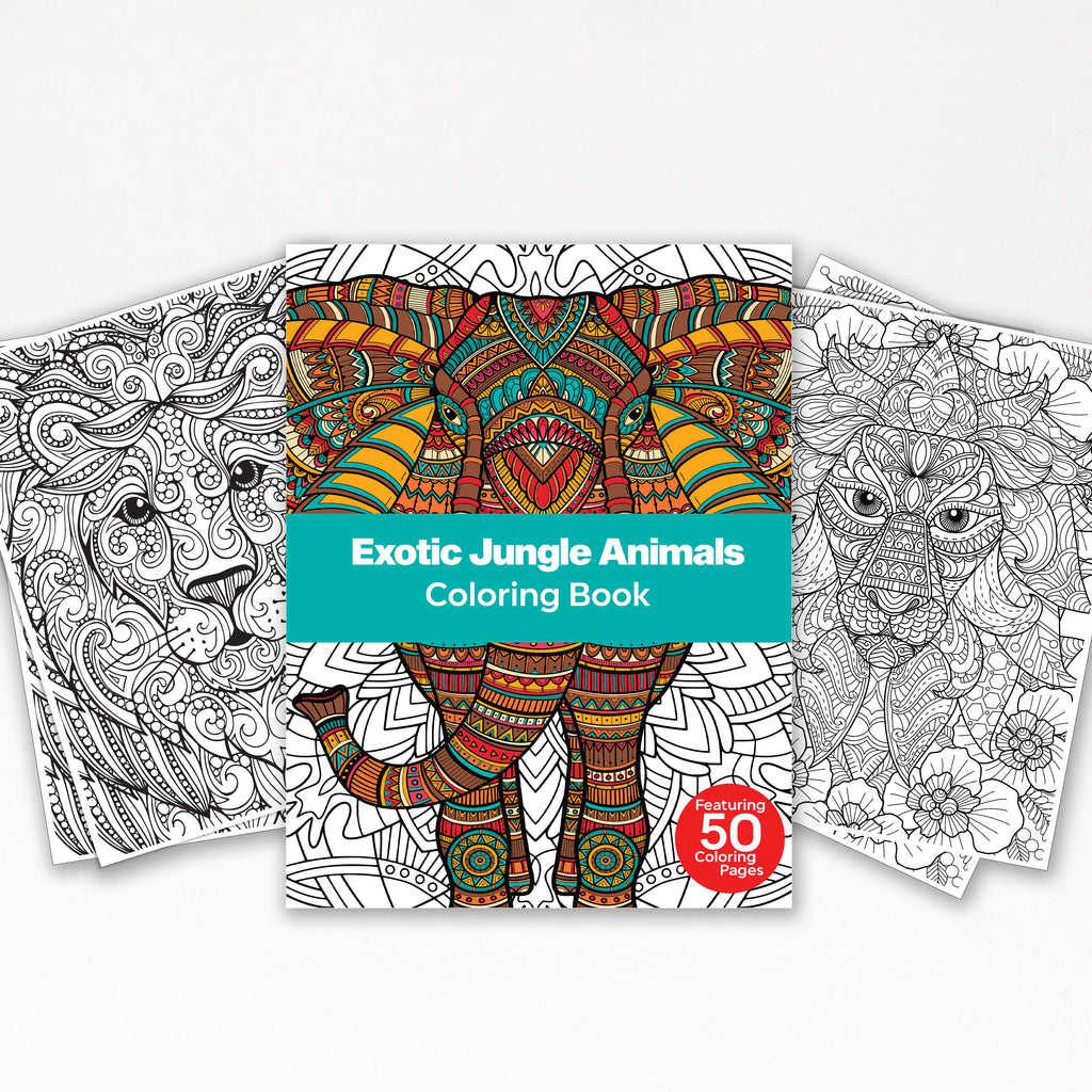 50 Exotic Jungle Animal Printable Coloring Pages For Kids & Adults (IN ...