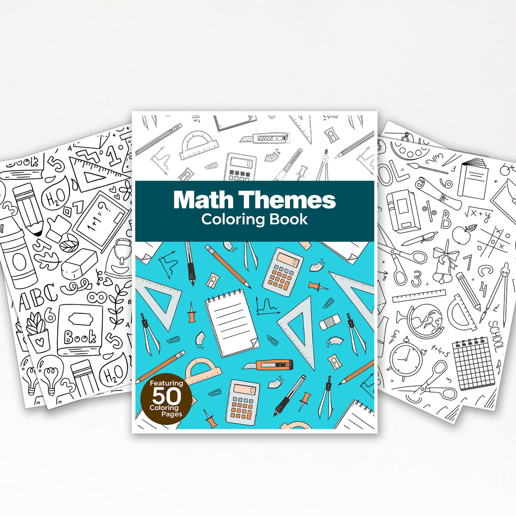 50 Engaging Math Printable Coloring Pages For Kids & Adults (INSTANT D ...
