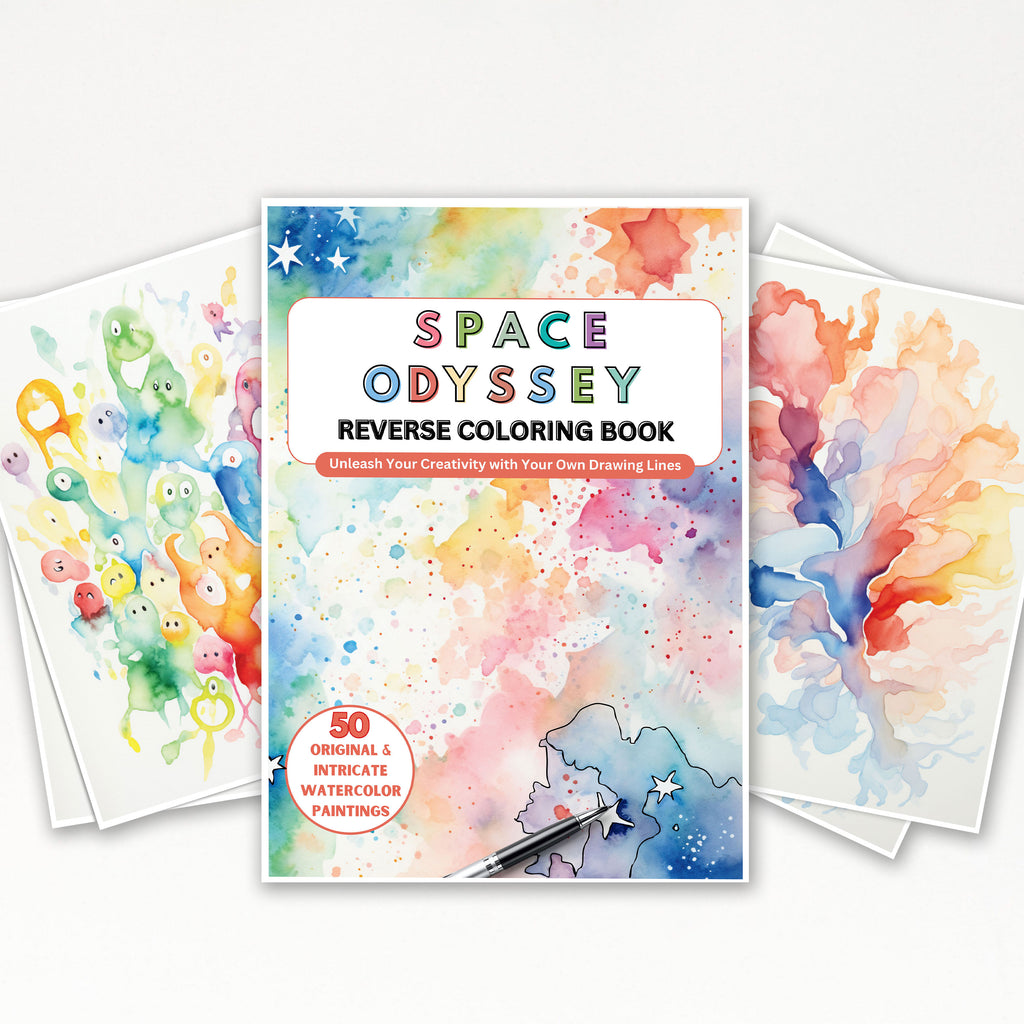 50 Space Odyssey Printable Reverse Coloring Pages For Kids And Adults ...