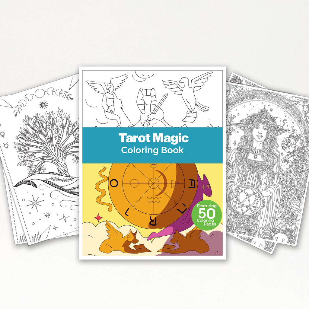 50 Tarot Magic Printable Coloring Pages For Kids & Adults (INSTANT DOW ...