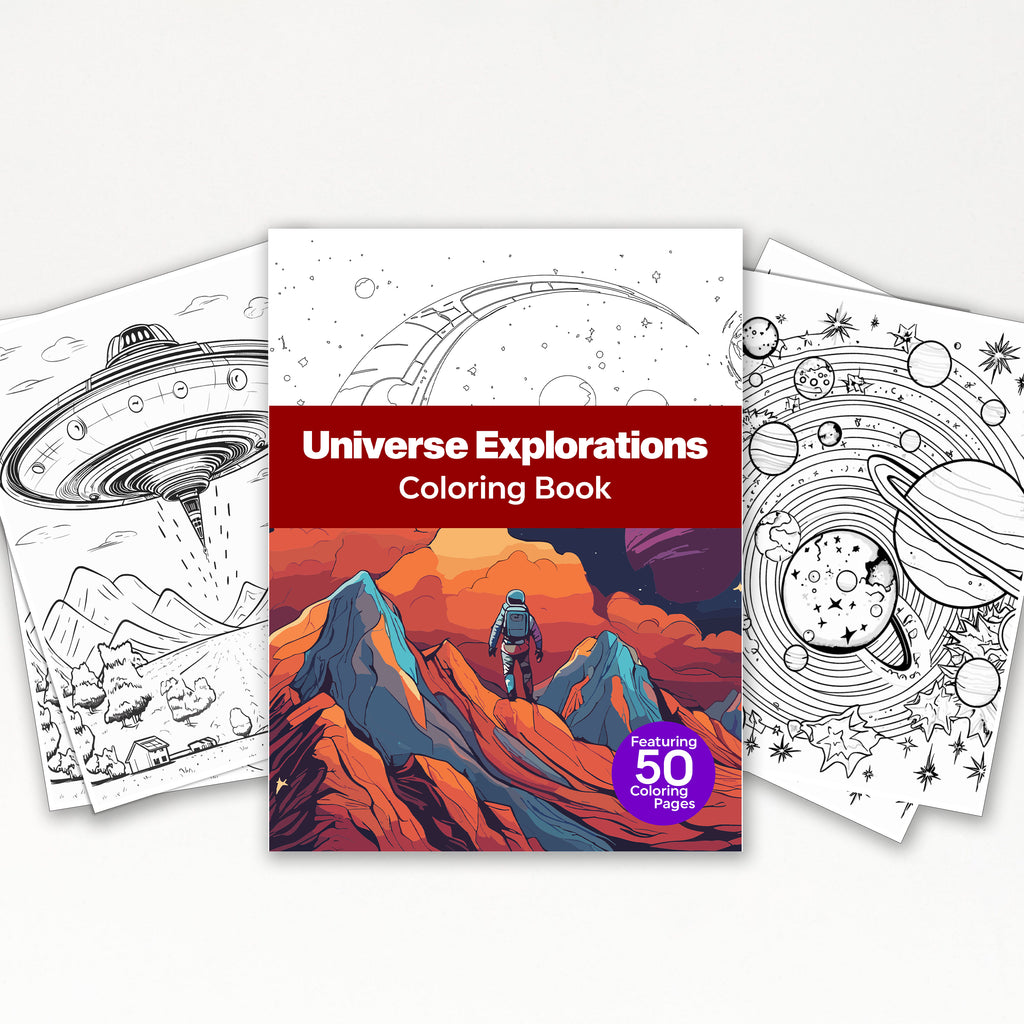 50 Universe Exploration Printable Coloring Pages For Kids & Adults (IN ...