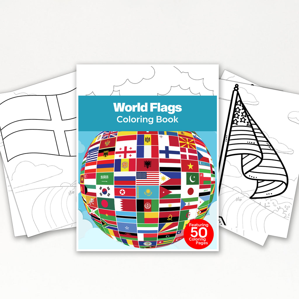50 Colorful World Flags Printable Coloring Pages For Kids & Adults (IN ...