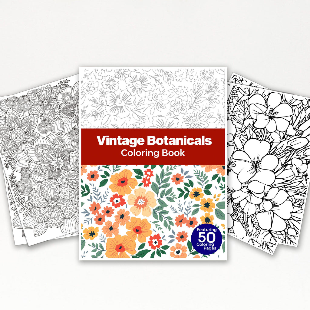50 Vintage Botanical Printable Coloring Pages For Kids & Adults (INSTA ...