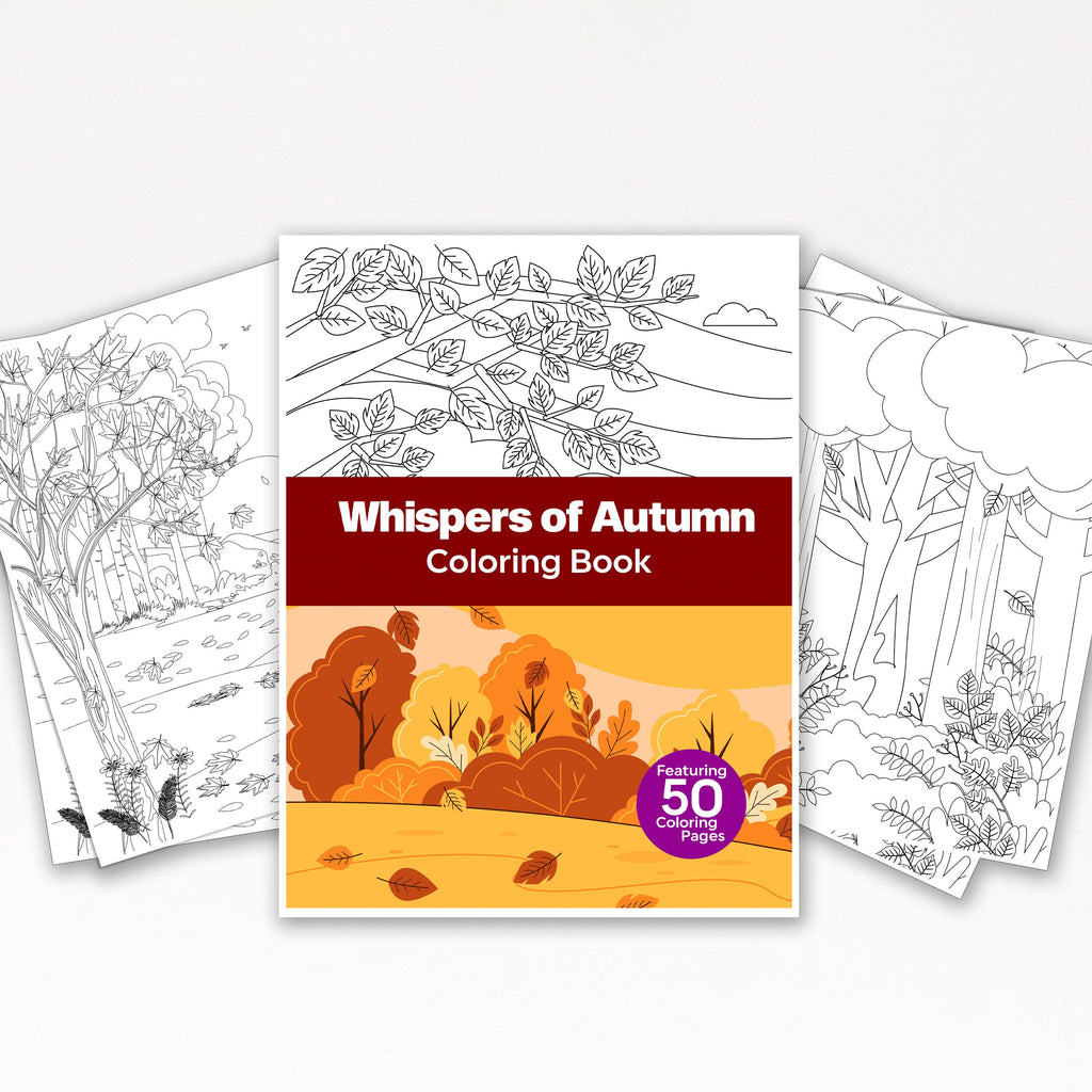 50 Festive Autumn Printable Coloring Pages For Kids & Adults (INSTANT ...