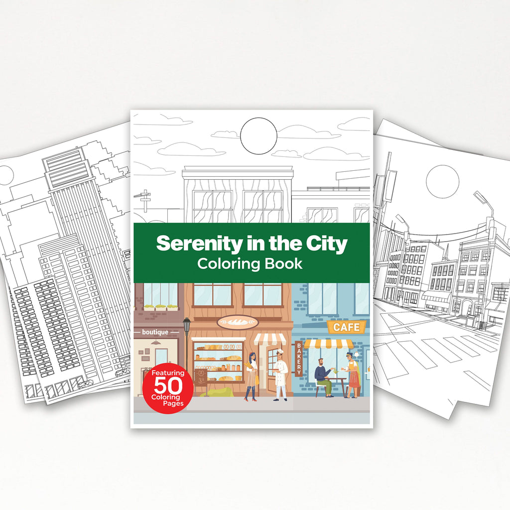 50 Serene Cityscape Printable Coloring Pages For Kids & Adults (INSTAN ...