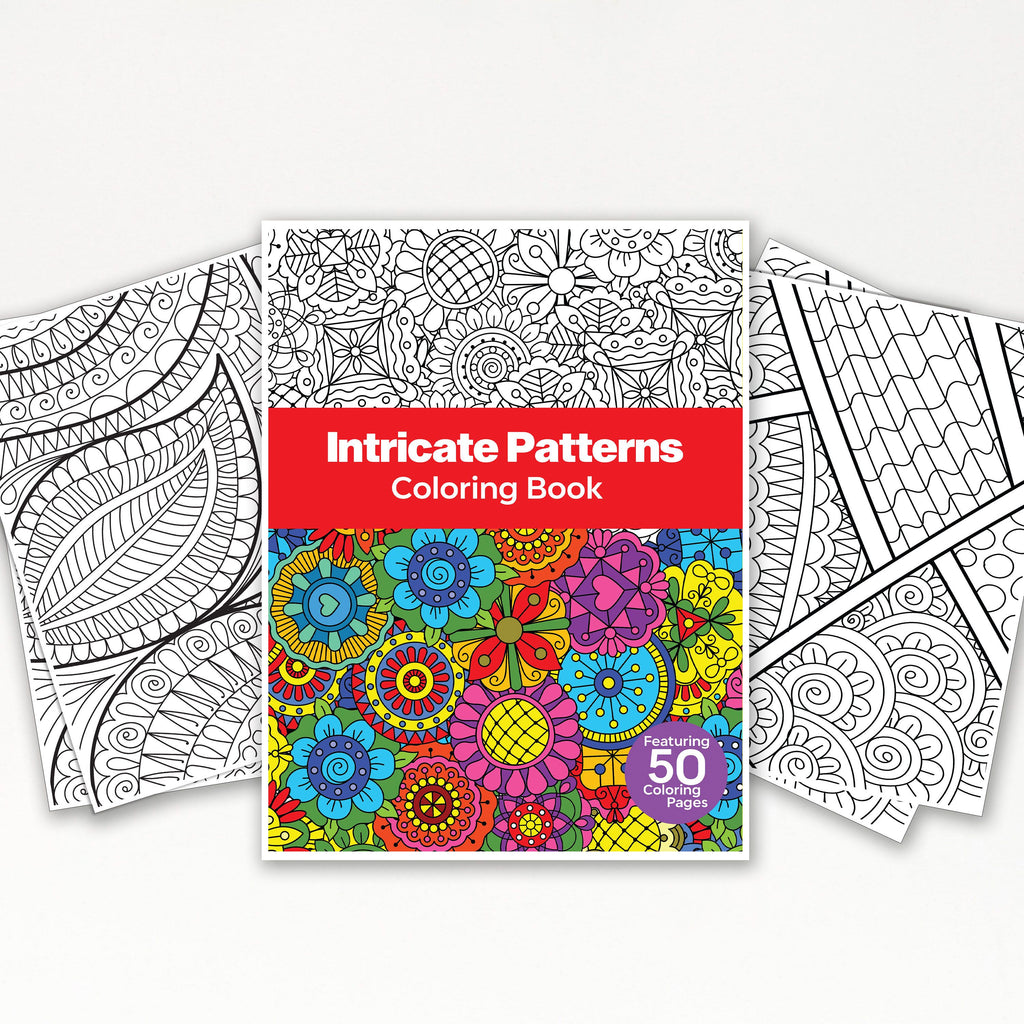 50 Intricate Design Printable Coloring Pages For Kids & Adults (INSTAN ...